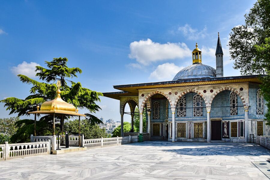 Ottoman architecture in Istanbul with traditional decorative elements