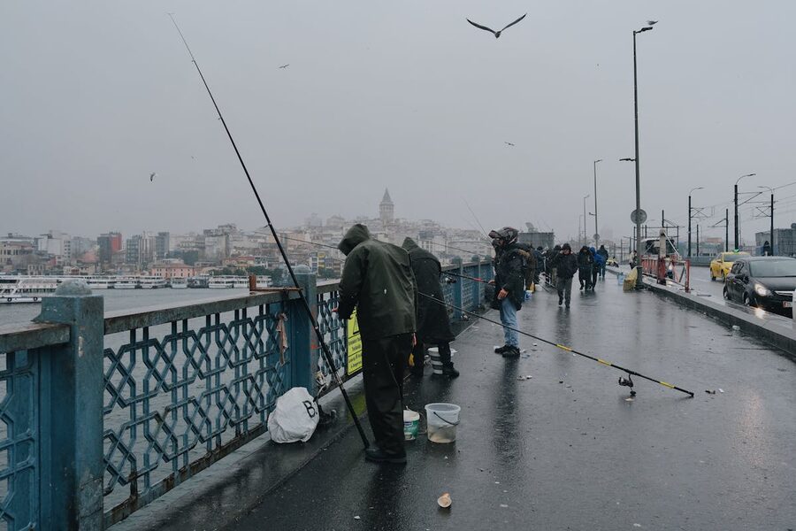 Fishermen on Galata Bridge Istanbul
