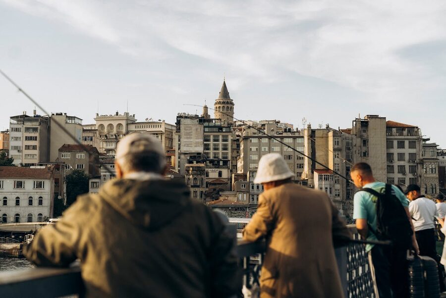 Panoramic view from Galata Bridge Istanbul
