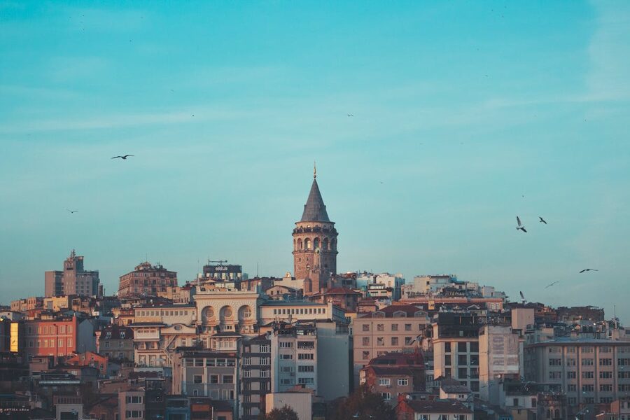 Galata Tower rising over Istanbul cityscape