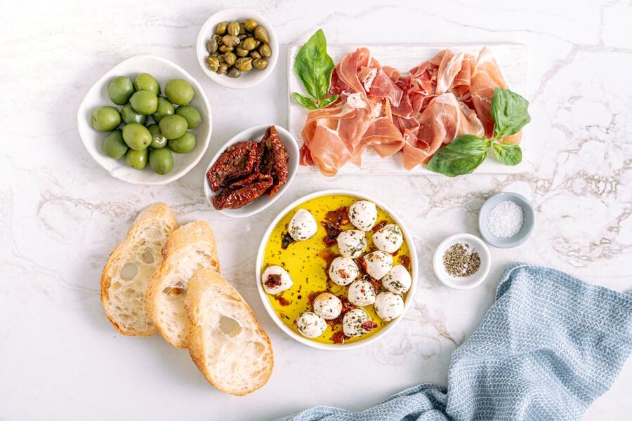 Italian appetizers spread
