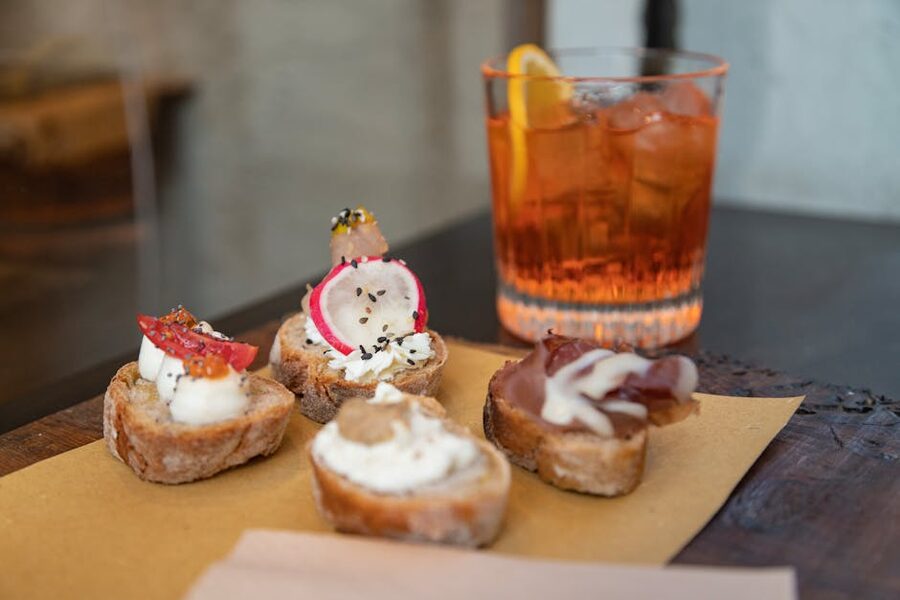 Italian crostini with Aperol