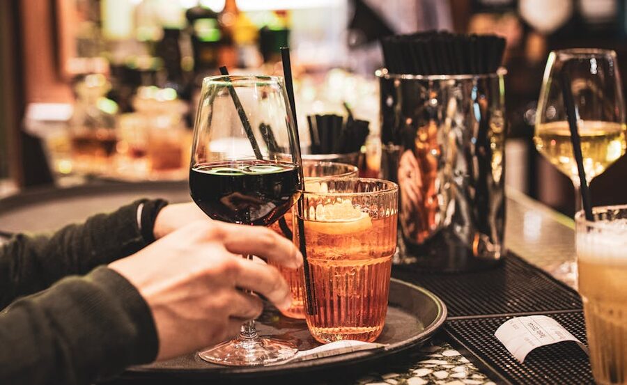 Italian drinks spritz and wine