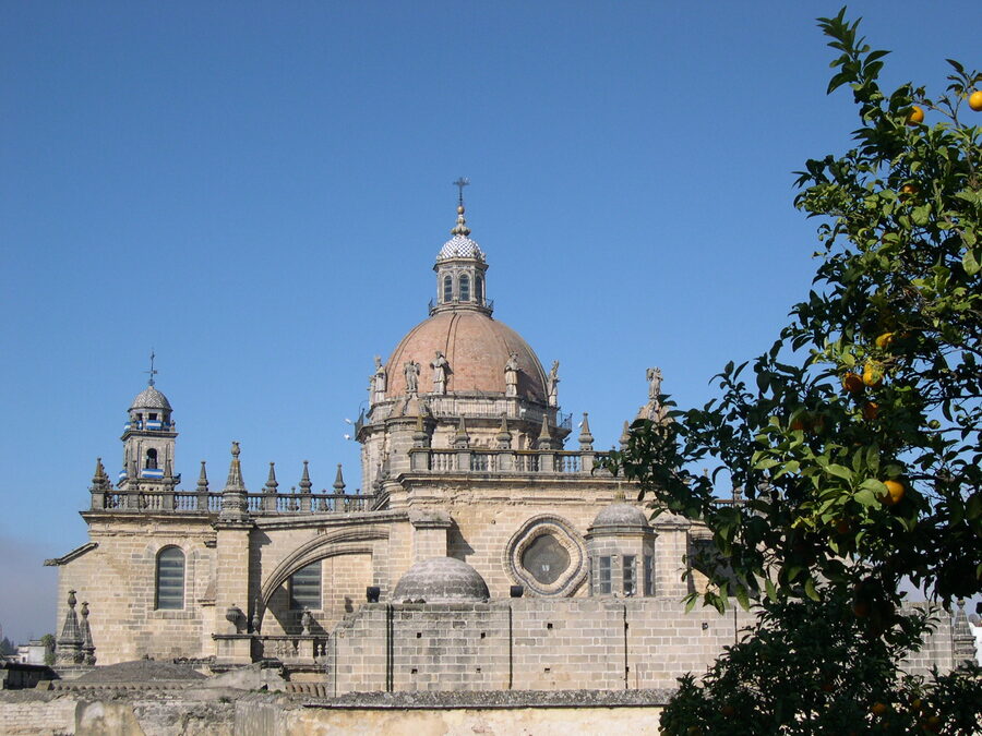 Jerez de la Frontera cathedral viewed from the Alcazar