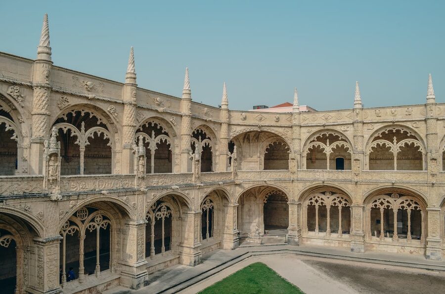 Gothic details on Jeronimos Monastery stone carvings