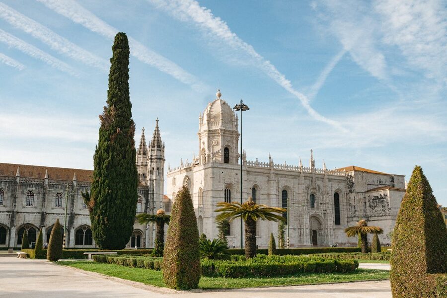 Jeronimos Monastery with gardens in the foreground