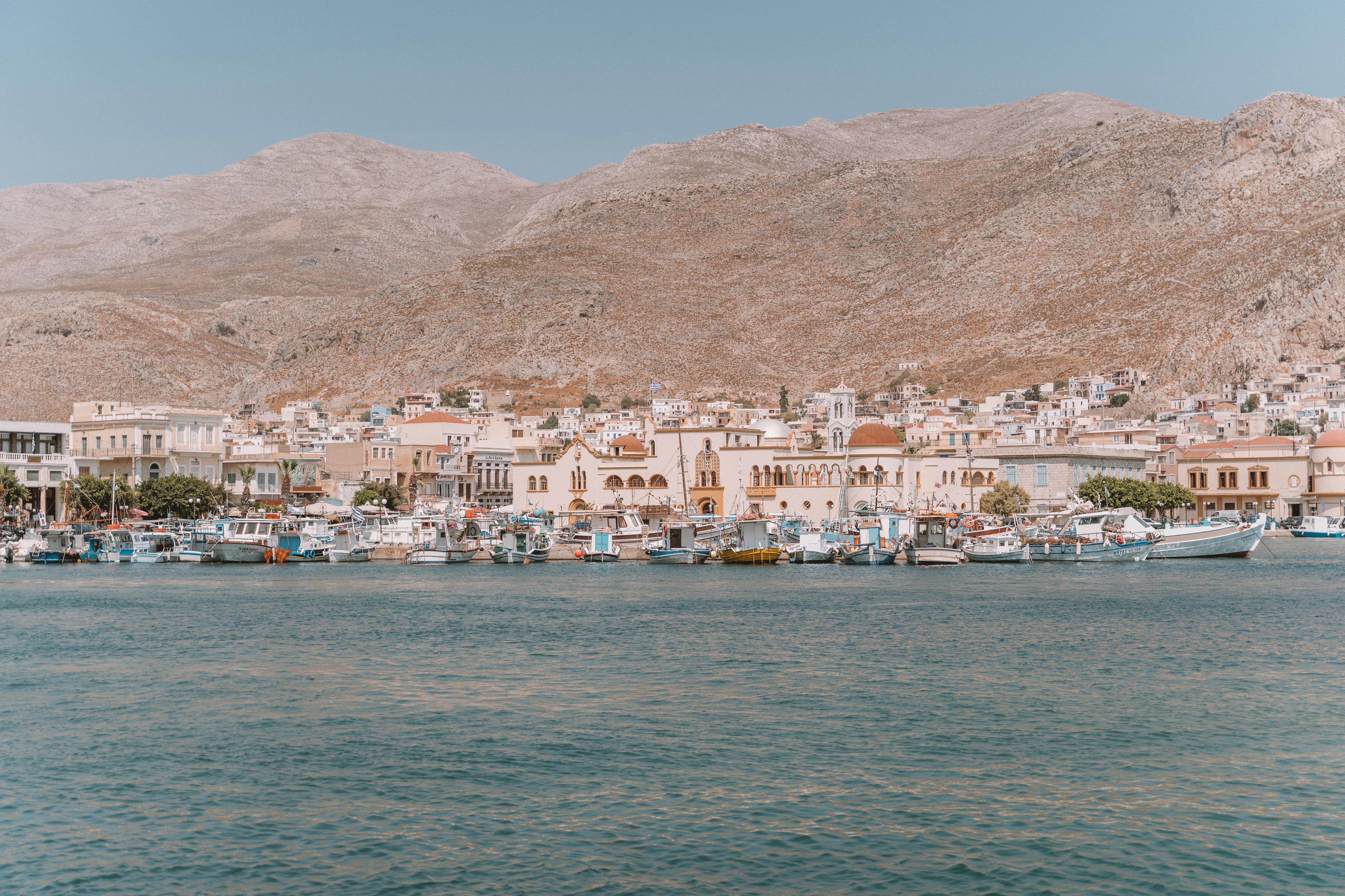 Coastal town on Kalymnos Island in Greece