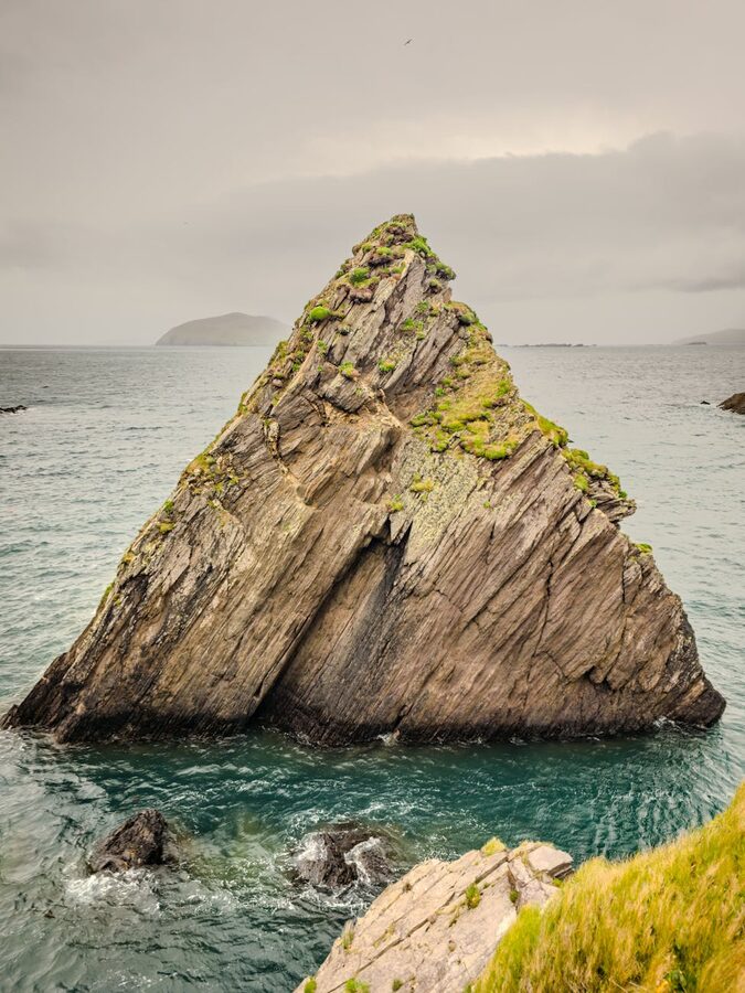 Sea stack rising from the ocean off the Dingle Peninsula