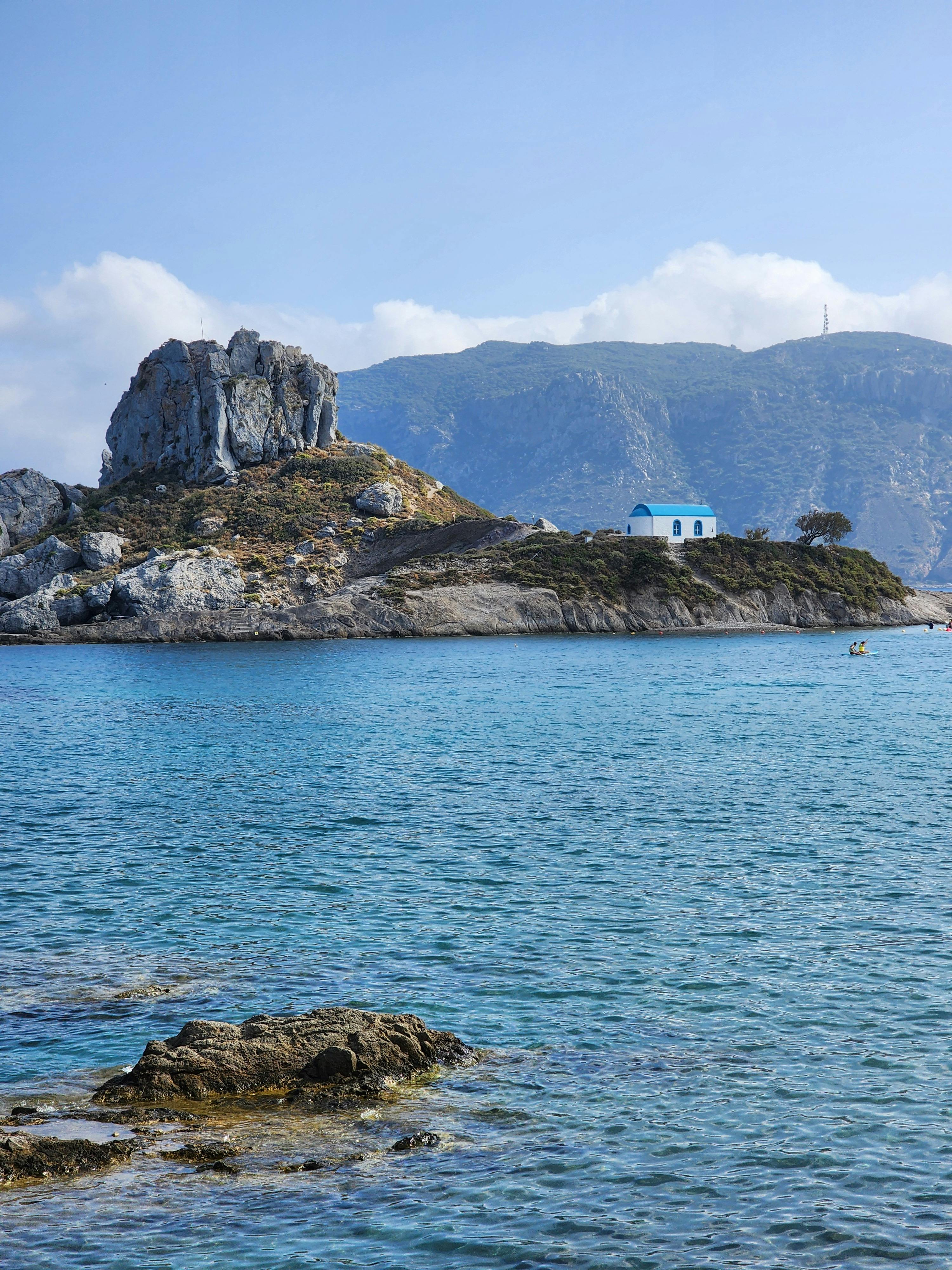 Sea and cliffs on Kos island Greece