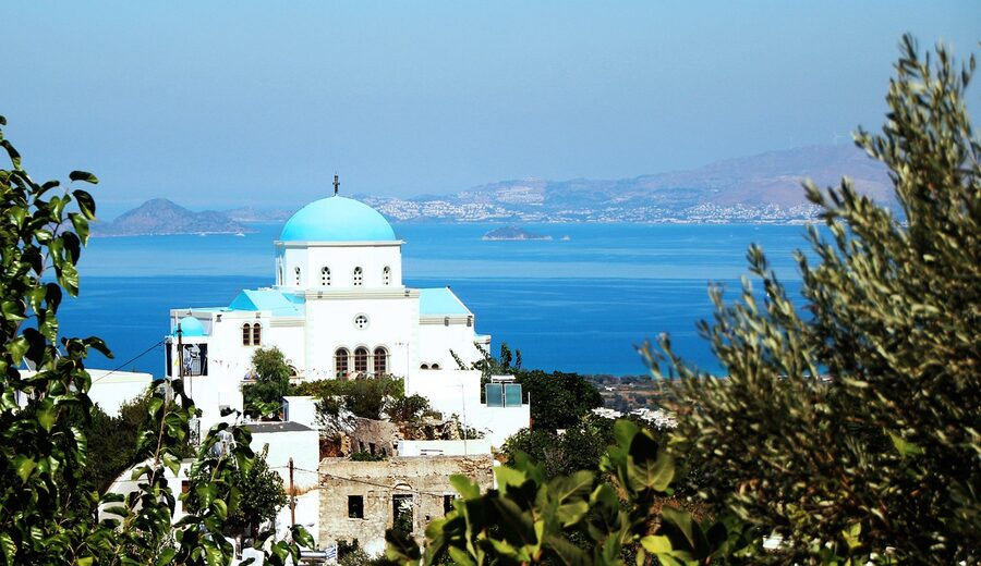 Orthodox church on Kos Greece by the sea