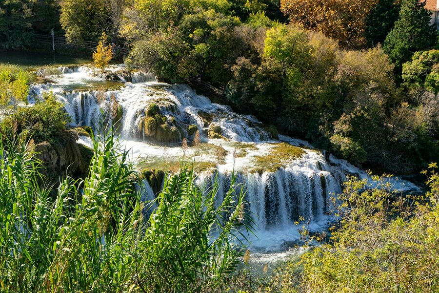 Cascading waterfalls in Krka National Park