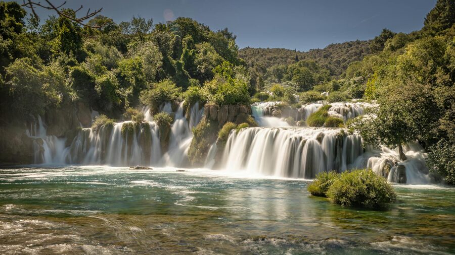 Krka National Park waterfall cascades in Croatia