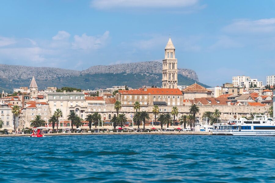 Split historic architecture and waterfront