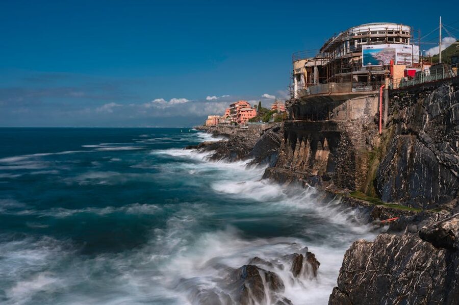 Ligurian coastline with dramatic cliffs