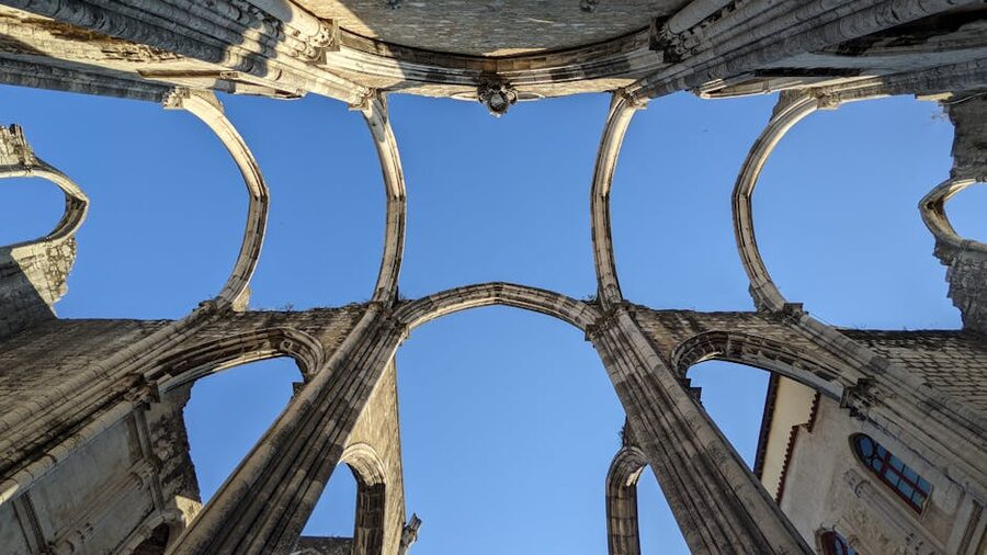 Ruined arches of the Carmo Convent in Lisbon