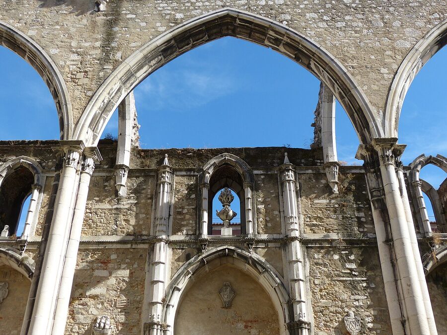 Arches of the Carmo Convent left in ruins after the 1755 earthquake