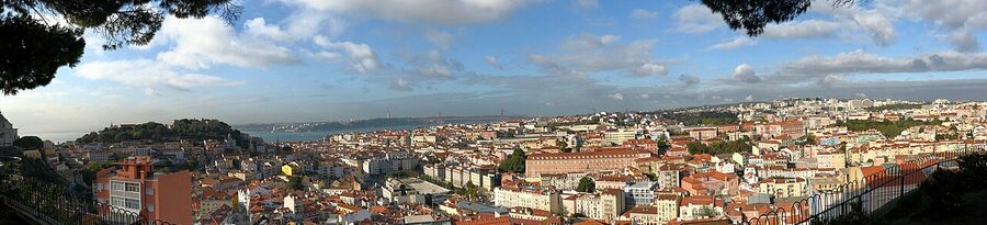 Panoramic view of Lisbon from Miradouro da Senhora do Monte