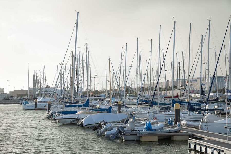 Sailboats at a Lisbon marina