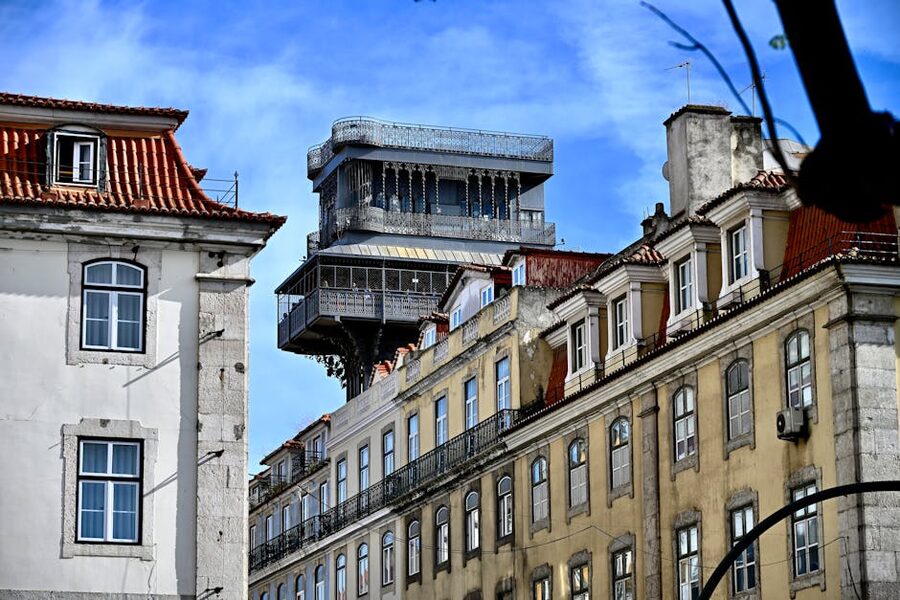Santa Justa elevator neo-gothic iron lift Lisbon