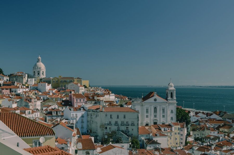 Alfama district panoramic view Lisbon
