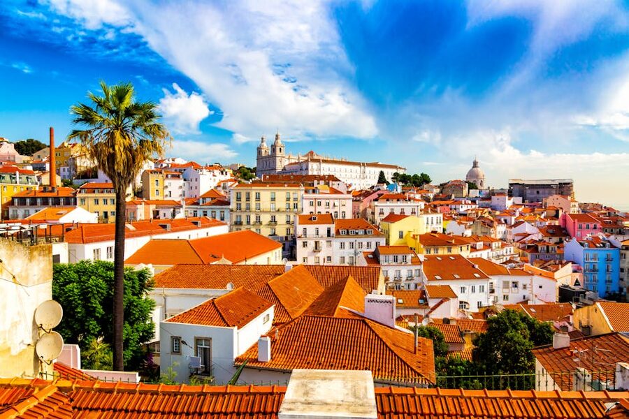 Lisbon rooftops and historic architecture