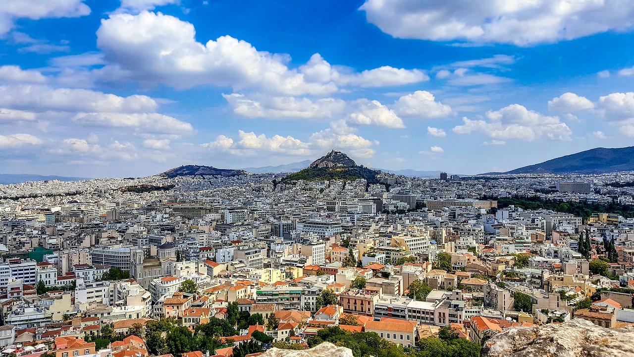Panoramic view from Lycabettus hill in Athens
