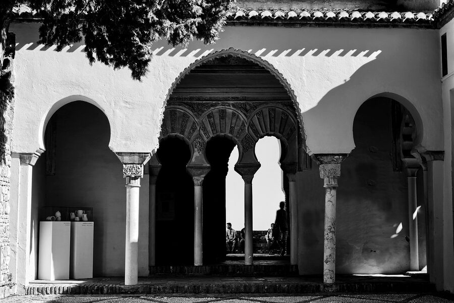 Arabic arches at the Alcazaba Málaga