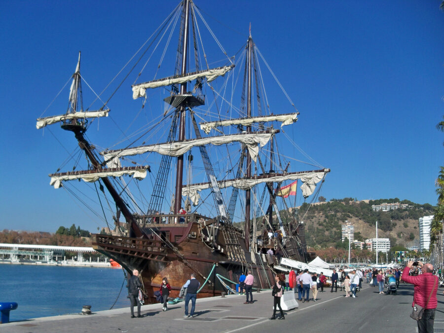 Galeon Andalucia historic ship in Malaga port