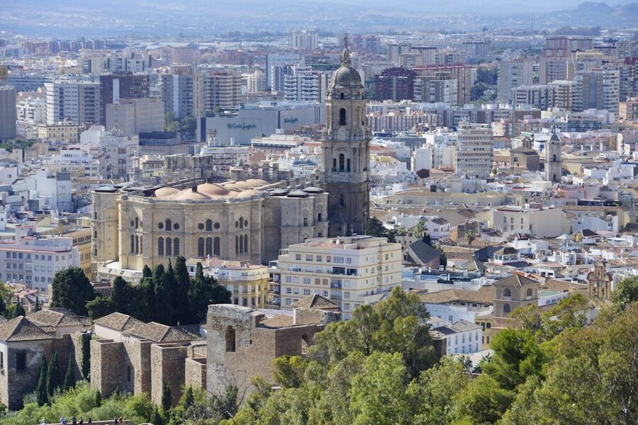 Aerial view of Malaga Cathedral