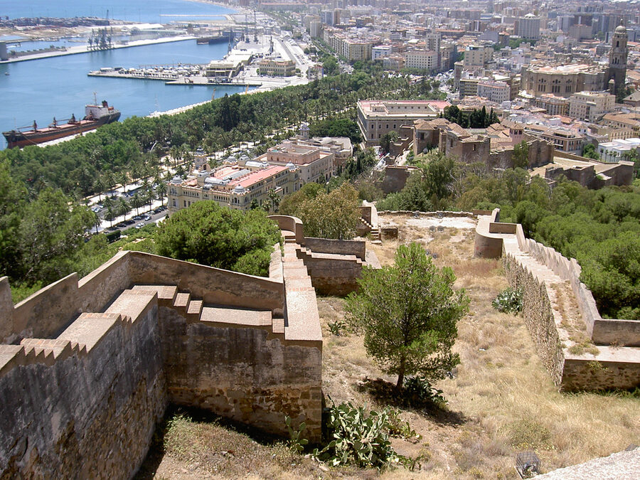 Málaga view from Gibralfaro Castle