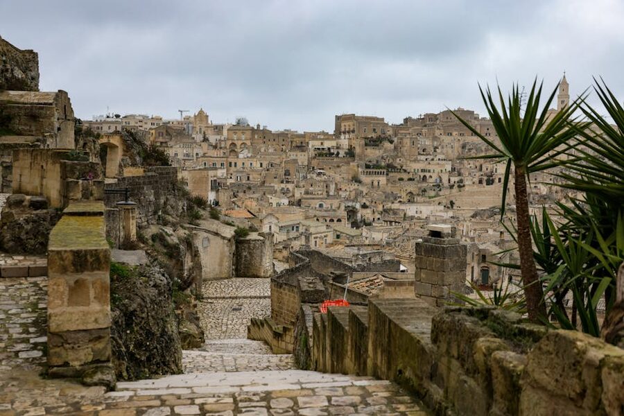 Matera ancient architecture and town