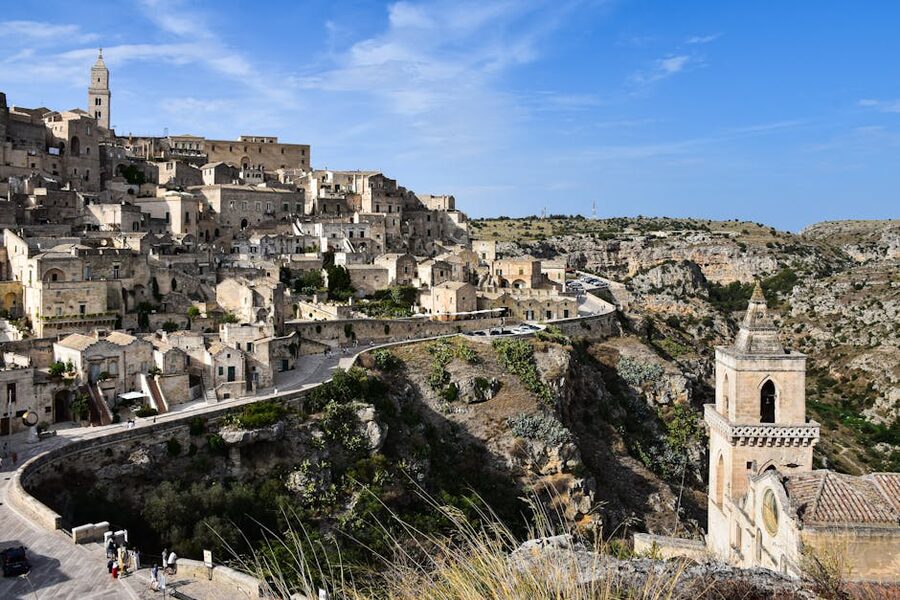 Matera ancient stone walls