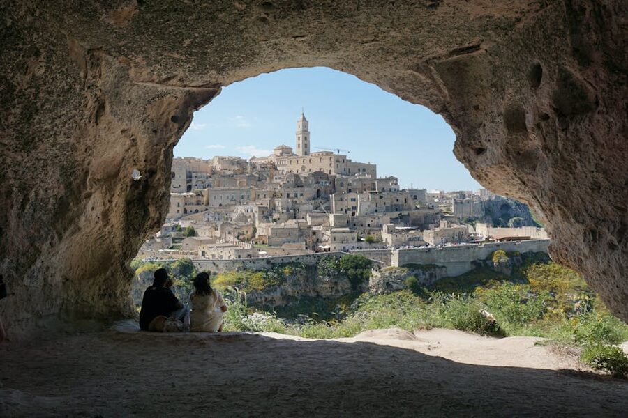 View of Matera from a cave
