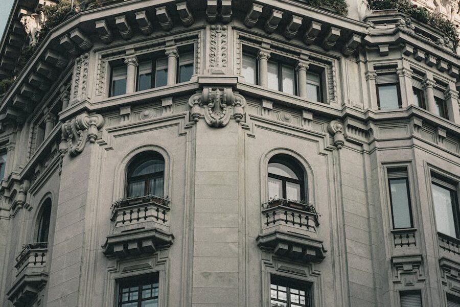 Milan building facade details