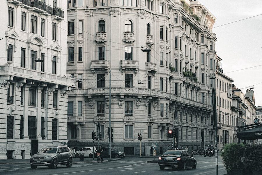 Milan central street and architecture