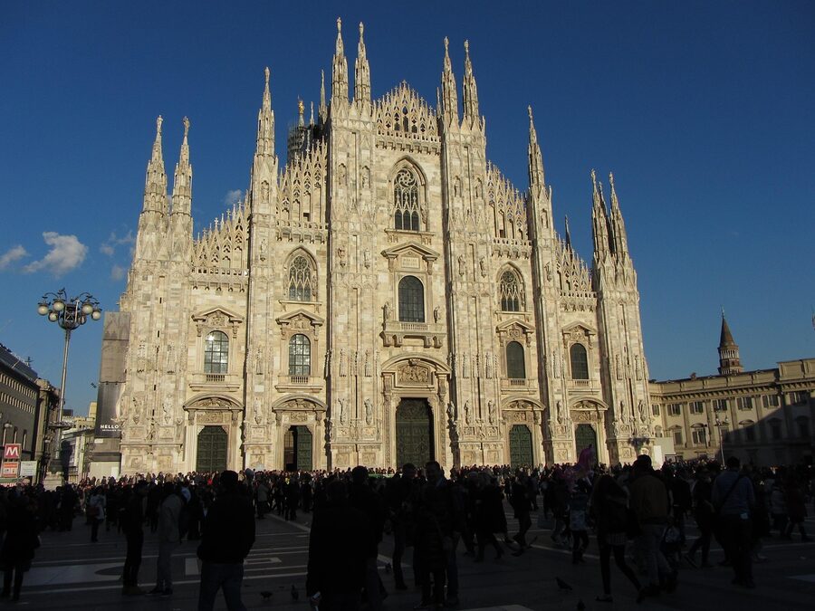 Milan Duomo cathedral dome view from above