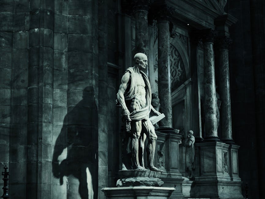 Statue of St Bartholomew Flayed inside Milan Cathedral