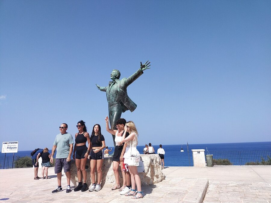 Domenico Modugno monument in Polignano