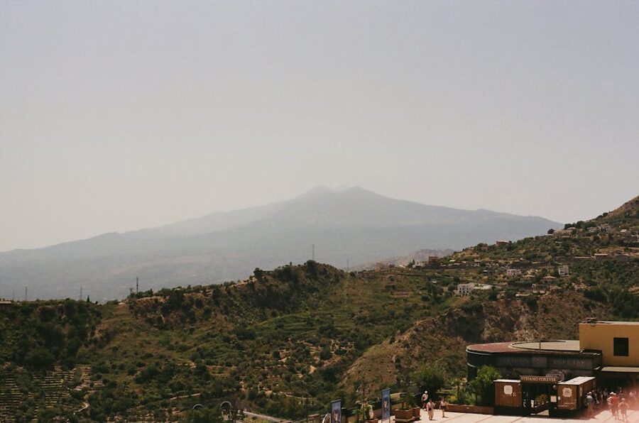 Mount Etna seen from Taormina Sicily