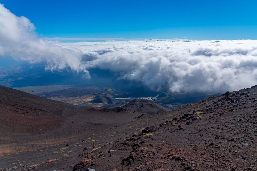 Mount Etna above a sea of clouds
