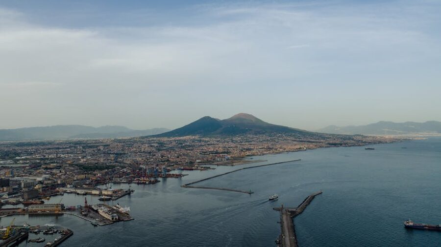 Mount Vesuvius Naples aerial view