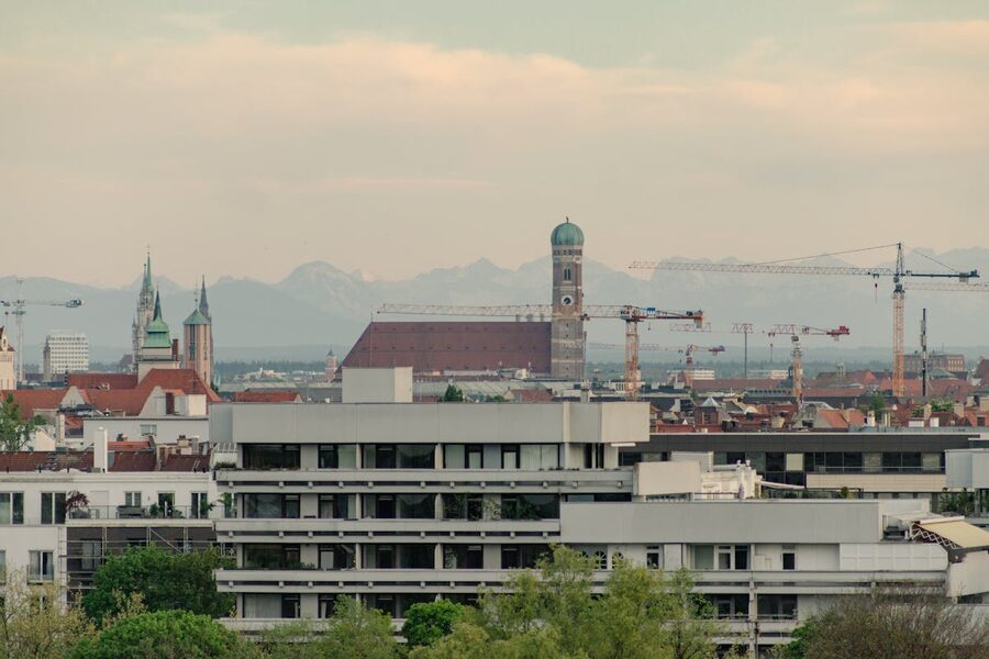 Munich city skyline showing church towers and historic rooftops