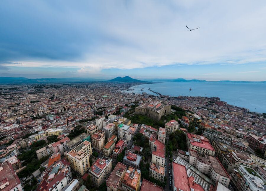 Naples aerial Mount Vesuvius