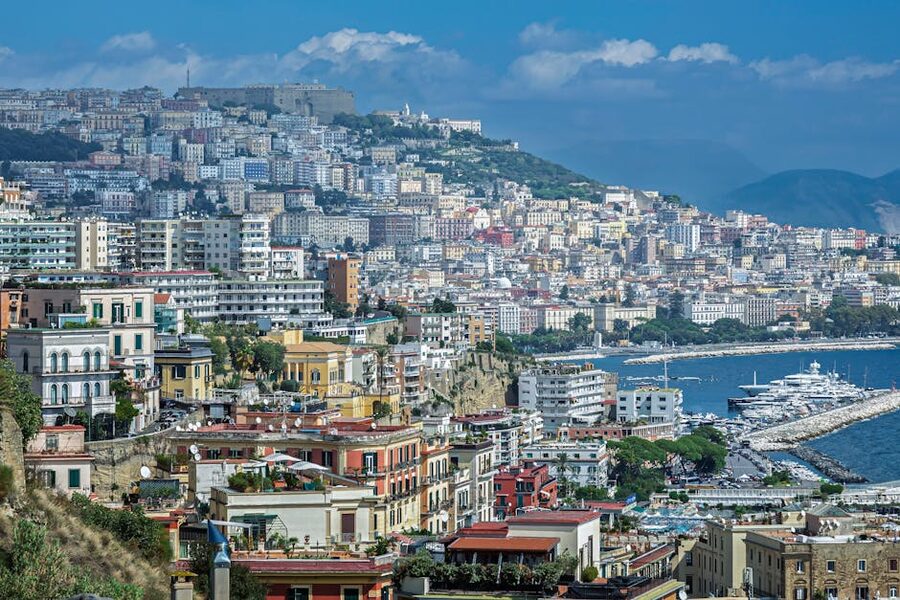 Naples colorful buildings view