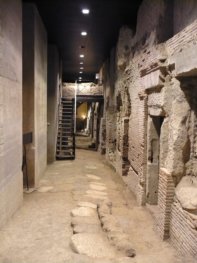 Naples San Lorenzo Maggiore excavations with Roman remains