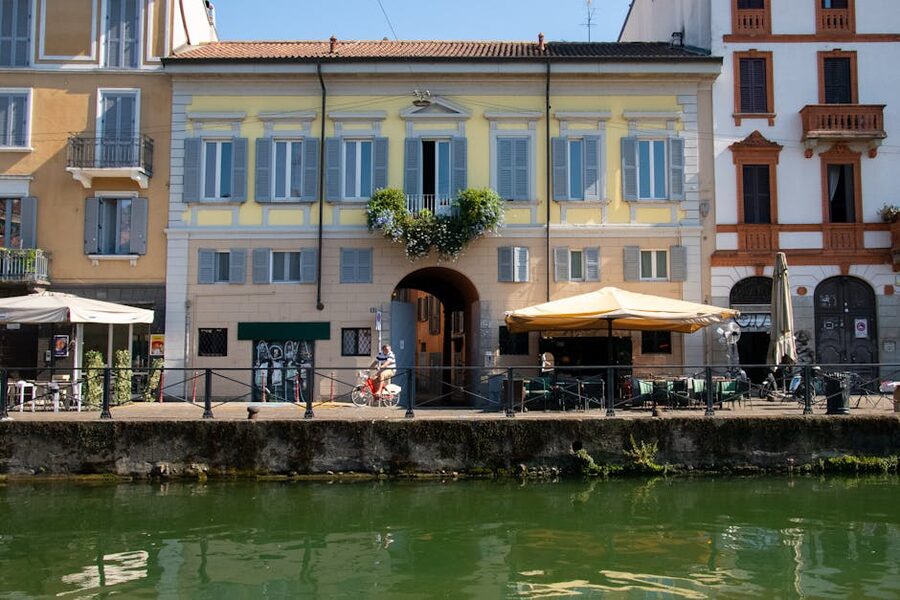 Navigli district canal view