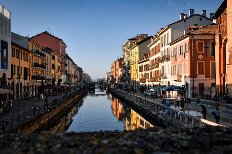 Navigli outdoor cafes and buildings