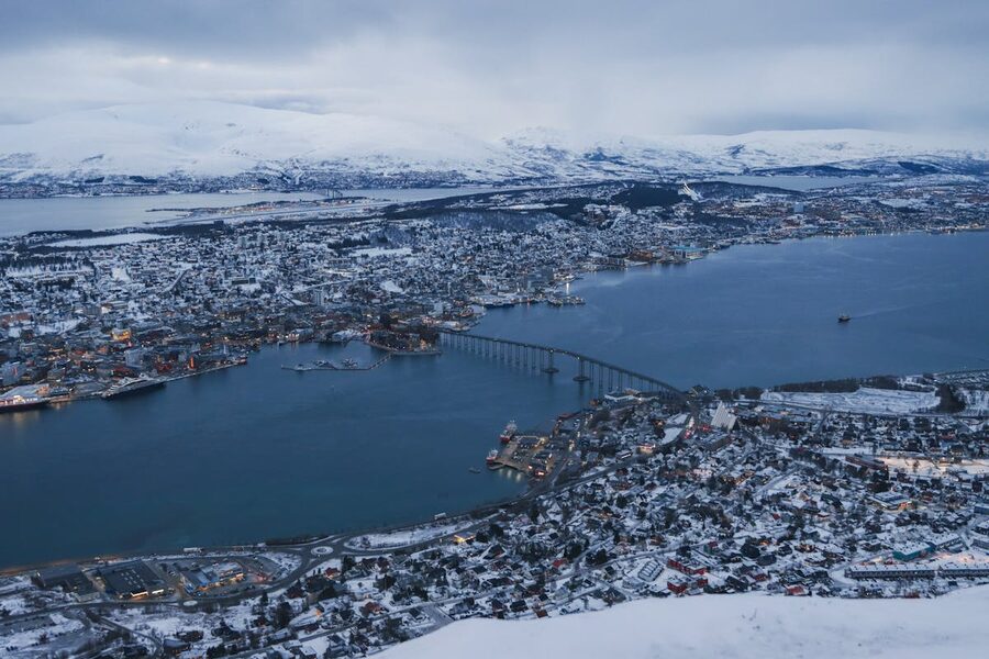 Arctic mountain scenery near Tromsø Norway