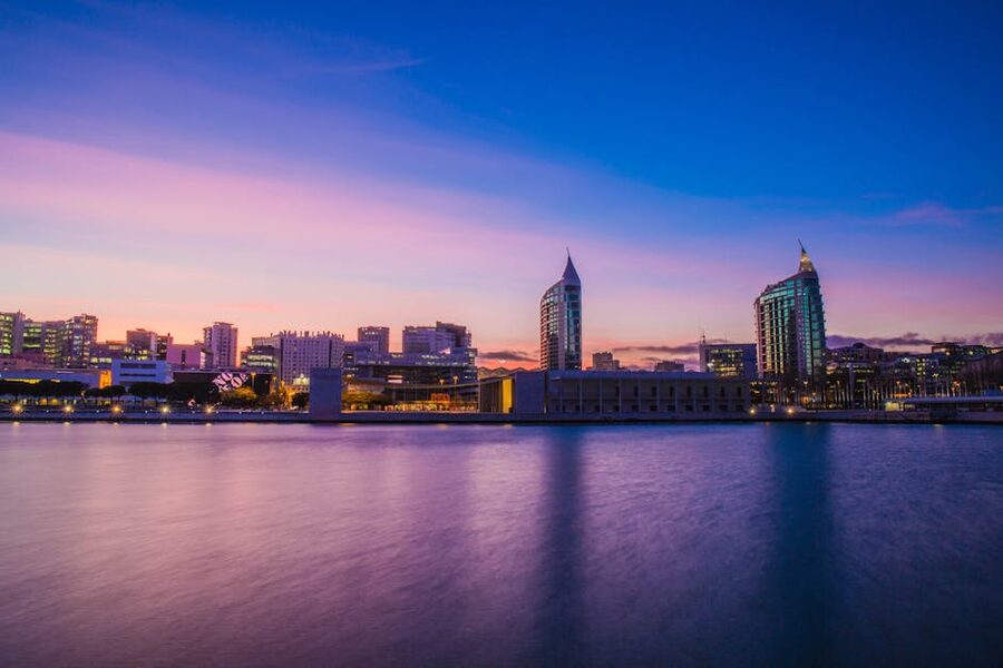 Parque das Nações Lisbon at dusk