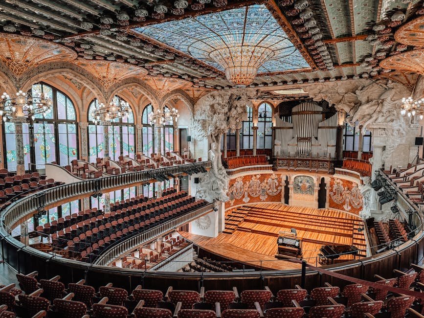 Stunning interior of Palau de la Música Catalana Barcelona